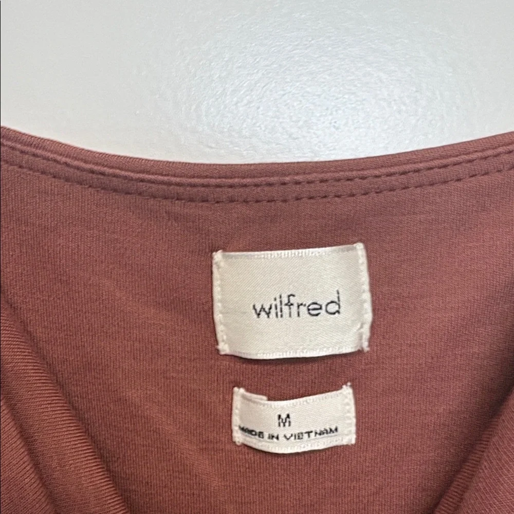 Wilfred | Dresses | Aritzia Wilfred Mini Wrap Dress Jersey Saturn Rust ...
